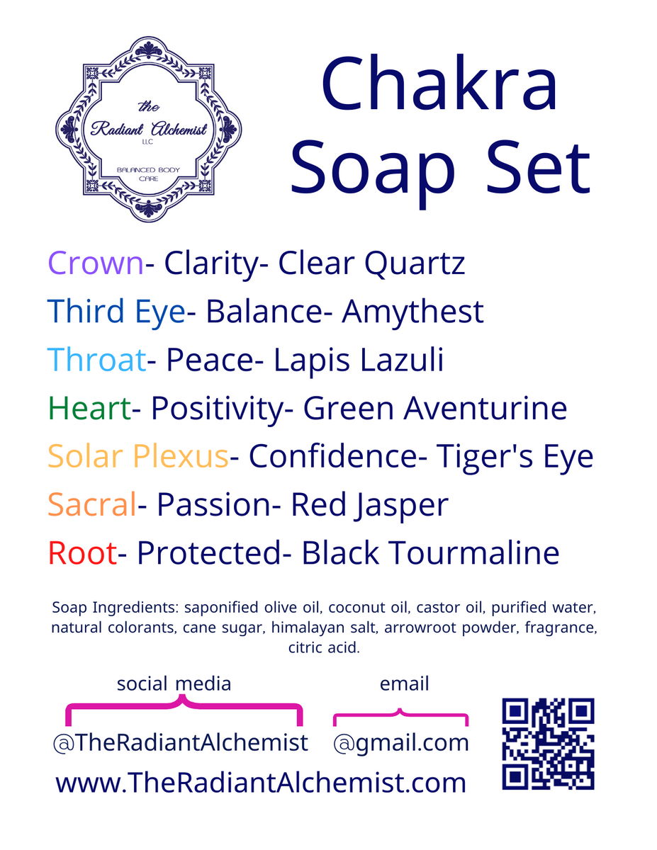 Chakra Soap Set with Crystals - Gift Set – The Radiant Alchemist LLC